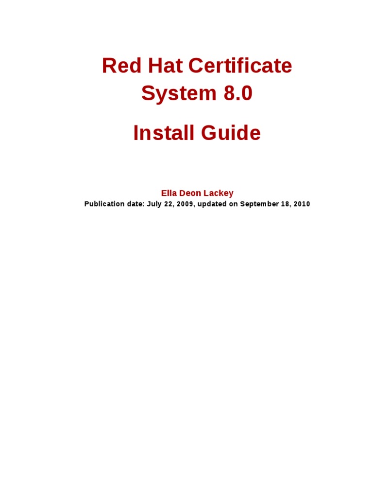 Red Hat Certificate System 8.0 Install Guide en US | Public Key ...