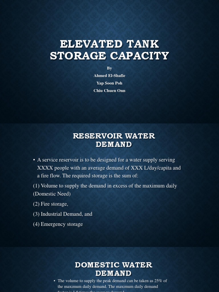 Elevated Tank Storage Capacity | PDF | Fires | Reservoir