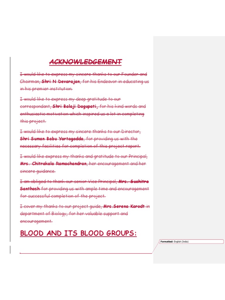 Biology Project | PDF | Blood Type | White Blood Cell
