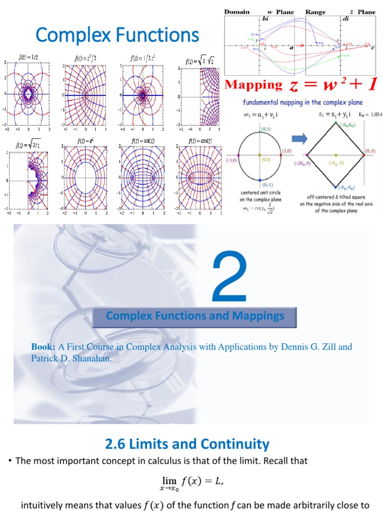 Lecture # 6 (Limit, Continuity Derivative of Complex Functions) | PDF | Continuous Function ...