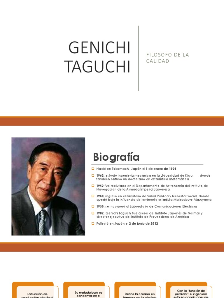 Genichi Taguchi | PDF | Calidad (comercial) | Economias