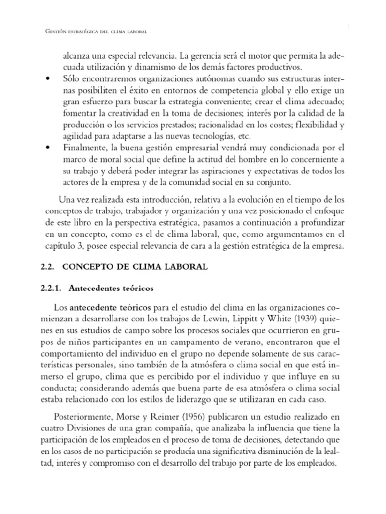 Gestión Estratégica Del Clima Laboral | PDF