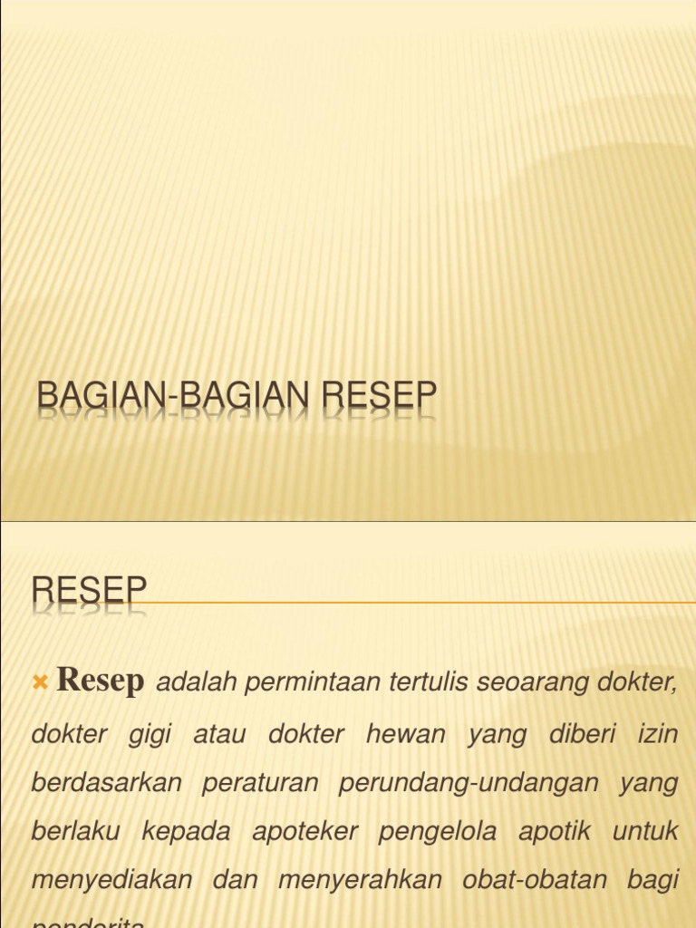 Bagian-Bagian RESEP | PDF