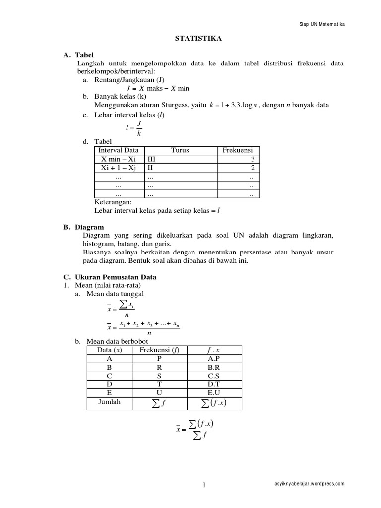 Rumus Excel Dlm Statistika Pdf