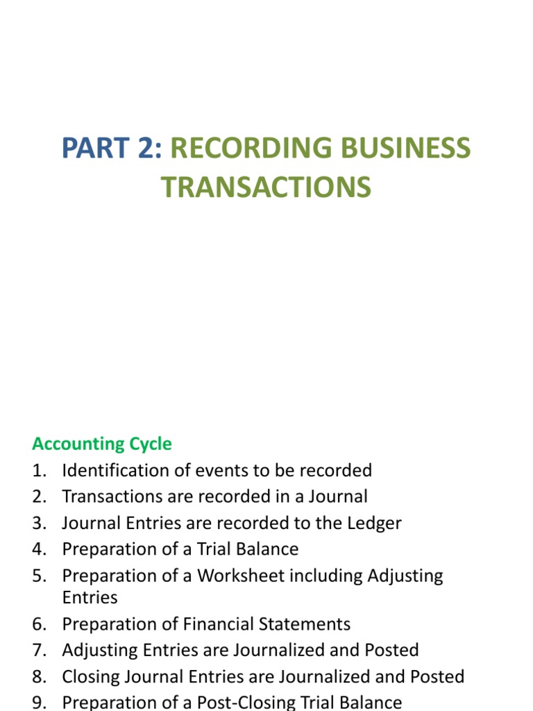 Recording Transaction | PDF | Debits And Credits | Service Industries