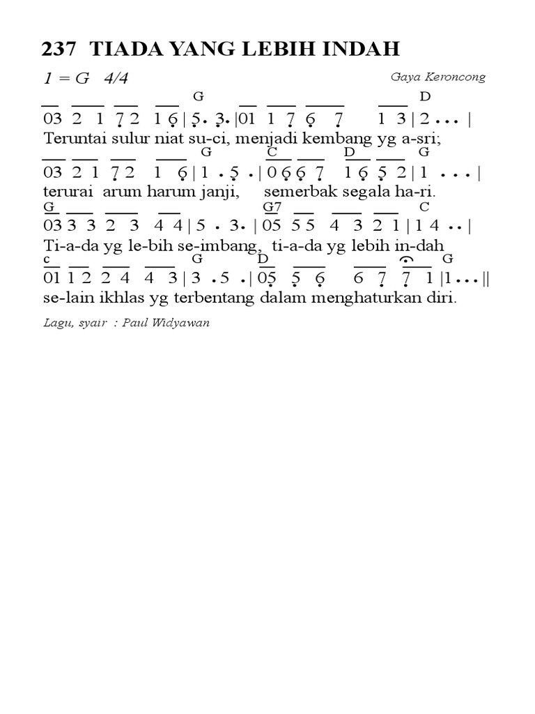 Tiada Yang Lebih Indah Madah Bakti 237 PDF | PDF