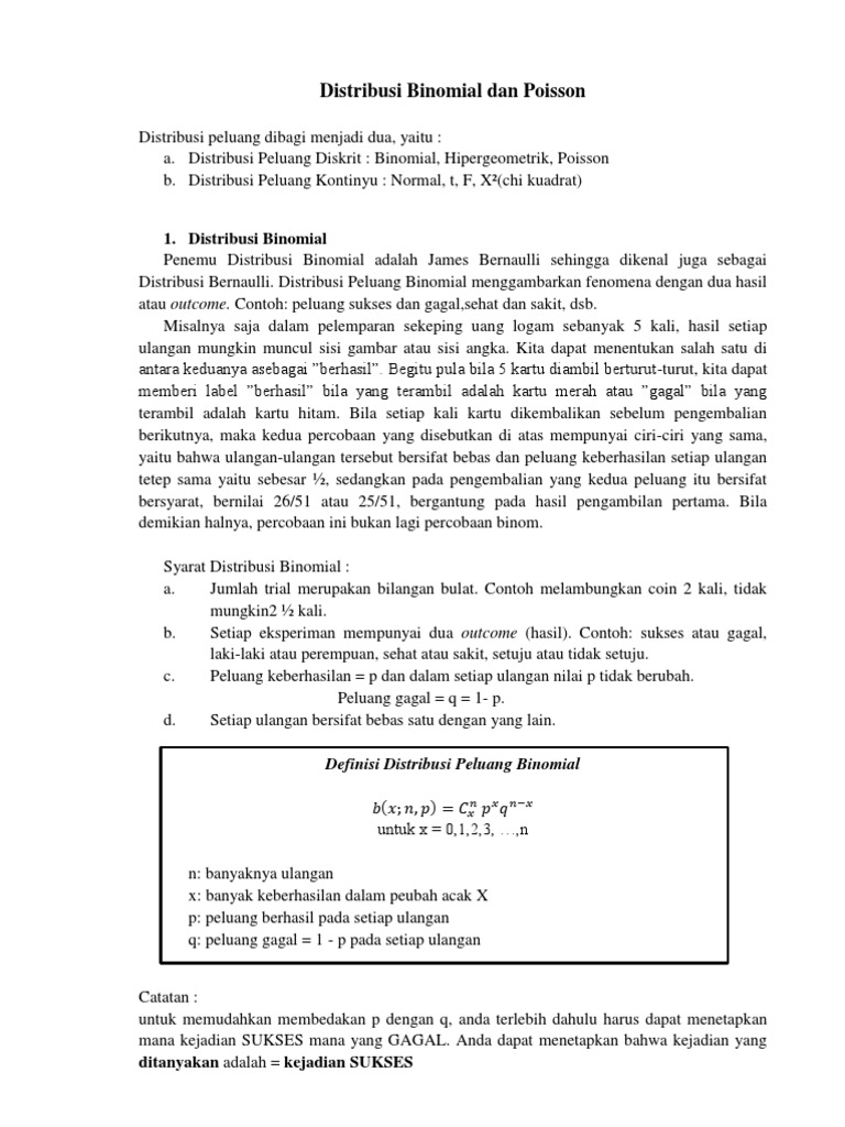 Distribusi Binomial Dan Poisson | PDF