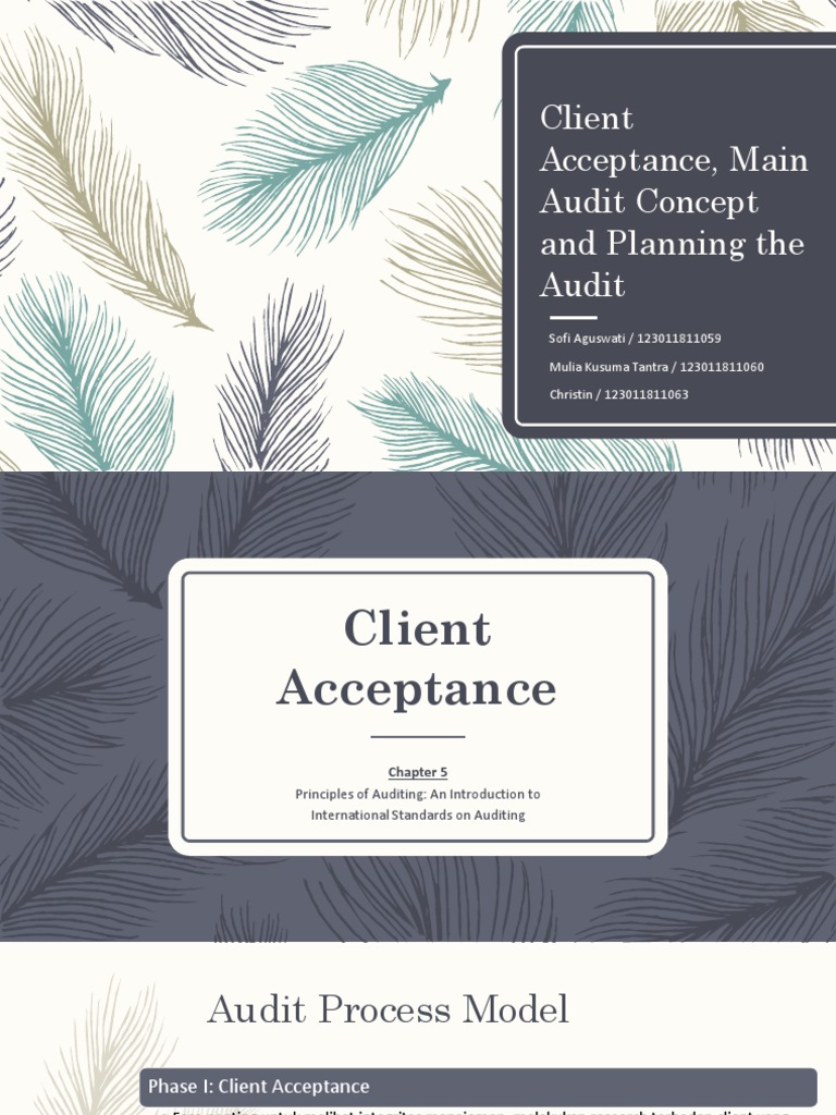 Client Acceptance and Audit Planning | PDF | Internal Control | Audit