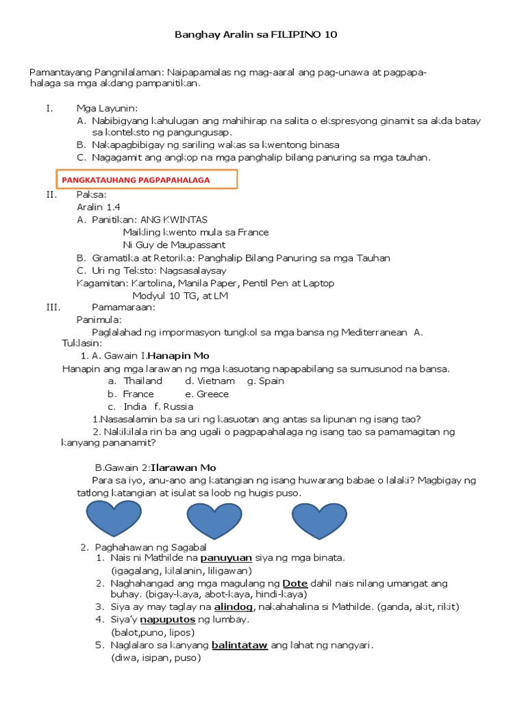 8 Lesson Plan Sa Kwentas | PDF