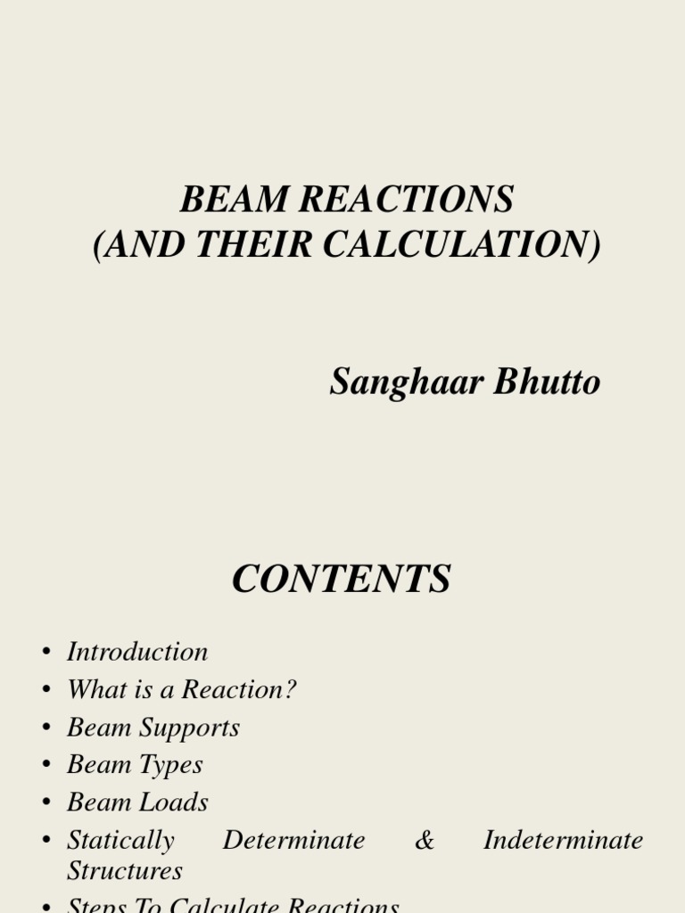 Beam Reactions (And Their Calculation) | PDF | Beam (Structure ...