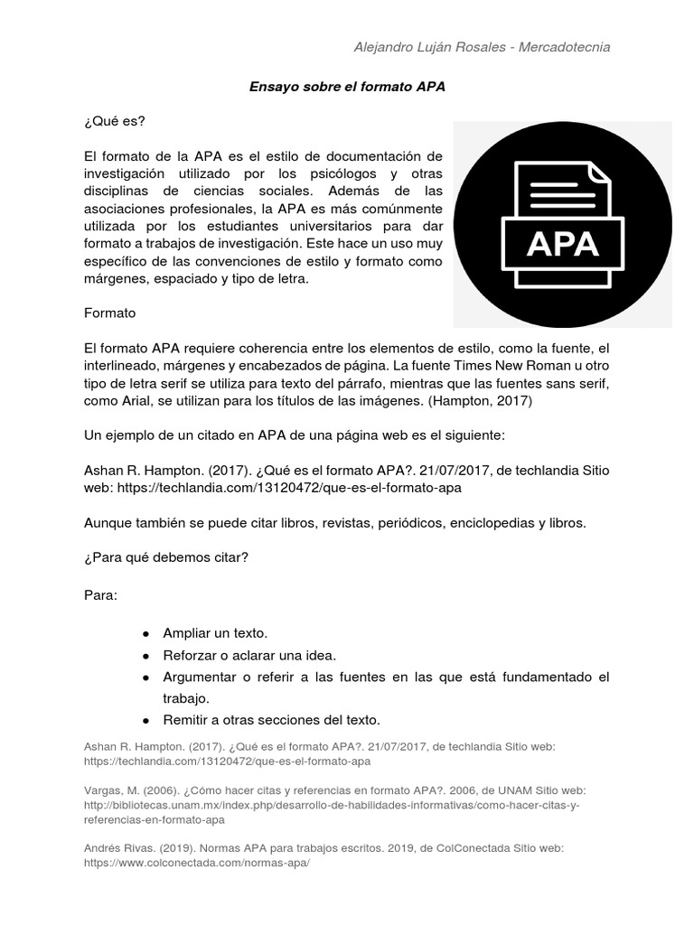 ¿Que Es El Formato APA? | Descargar gratis PDF | Serif | Sitios web