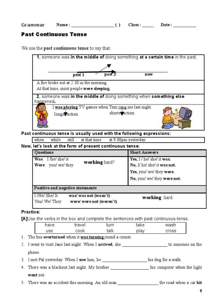 Past Continuous Tense | PDF | Grammatical Tense | Grammar