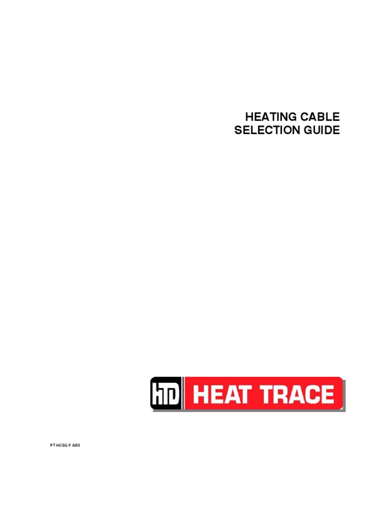 Heating Cable Selection Guide | PDF | Hvac | Manufactured Goods