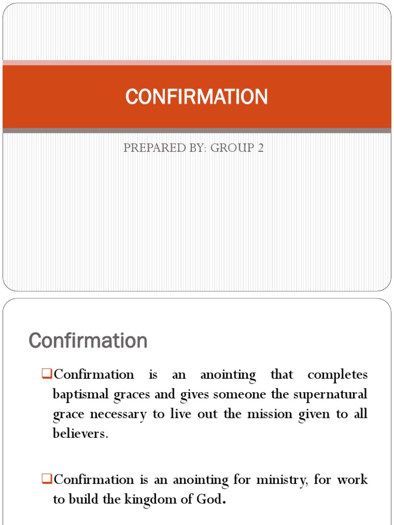 Confirmation | PDF | Confirmation | Anointing
