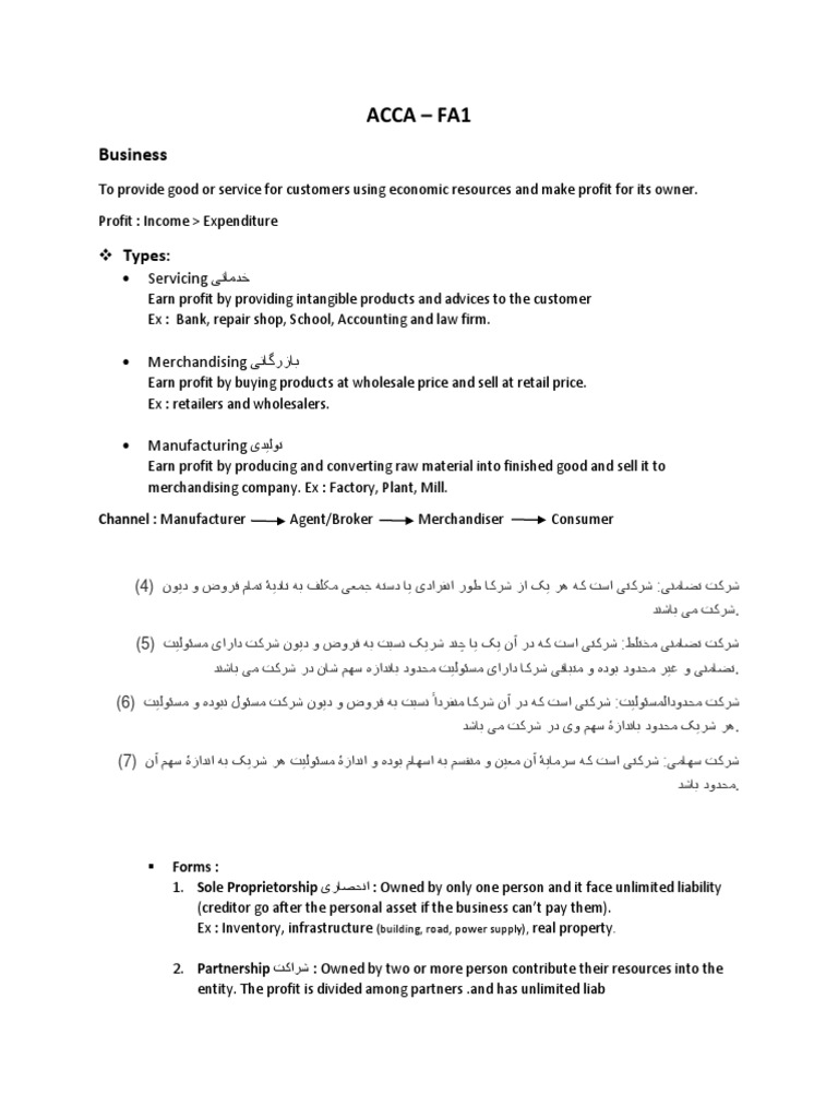ACCA Short Notes | PDF | Limited Liability Company | Corporations