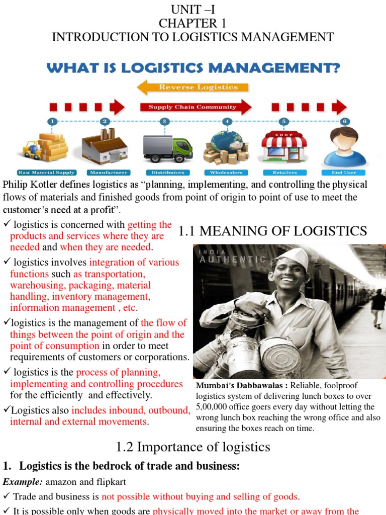 Introduction To Logistics Management | PDF | Logistics | Warehouse