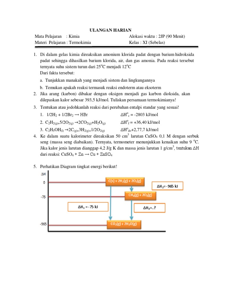 Soal Termo Uh | PDF | Sains & Matematika
