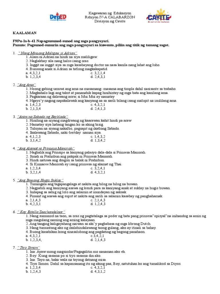 Periodical Test GRADE 9 | PDF