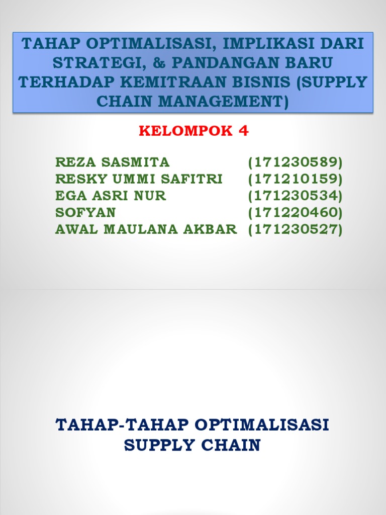 Tahap-Tahap Optimalisasi | PDF