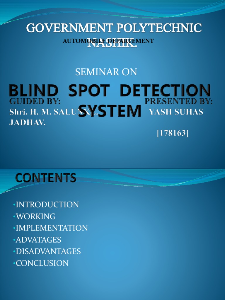 BSD Blind Spot Detection System | PDF | Camera | Vehicles
