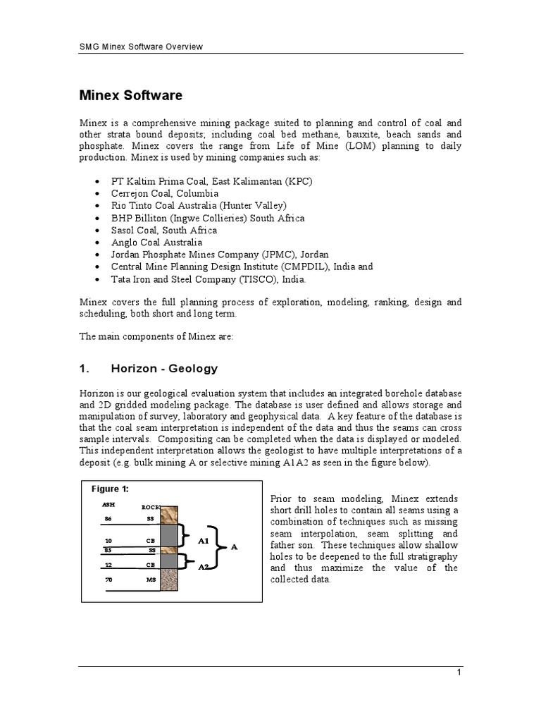 Minex Software: 1. Horizon - Geology | PDF | Coal Mining | Mining