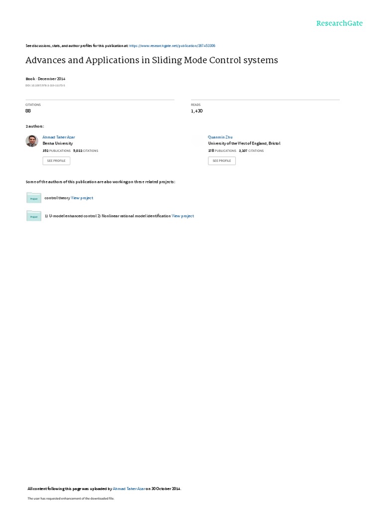 Advances and Applications in Sliding Mode Control Systems: December ...