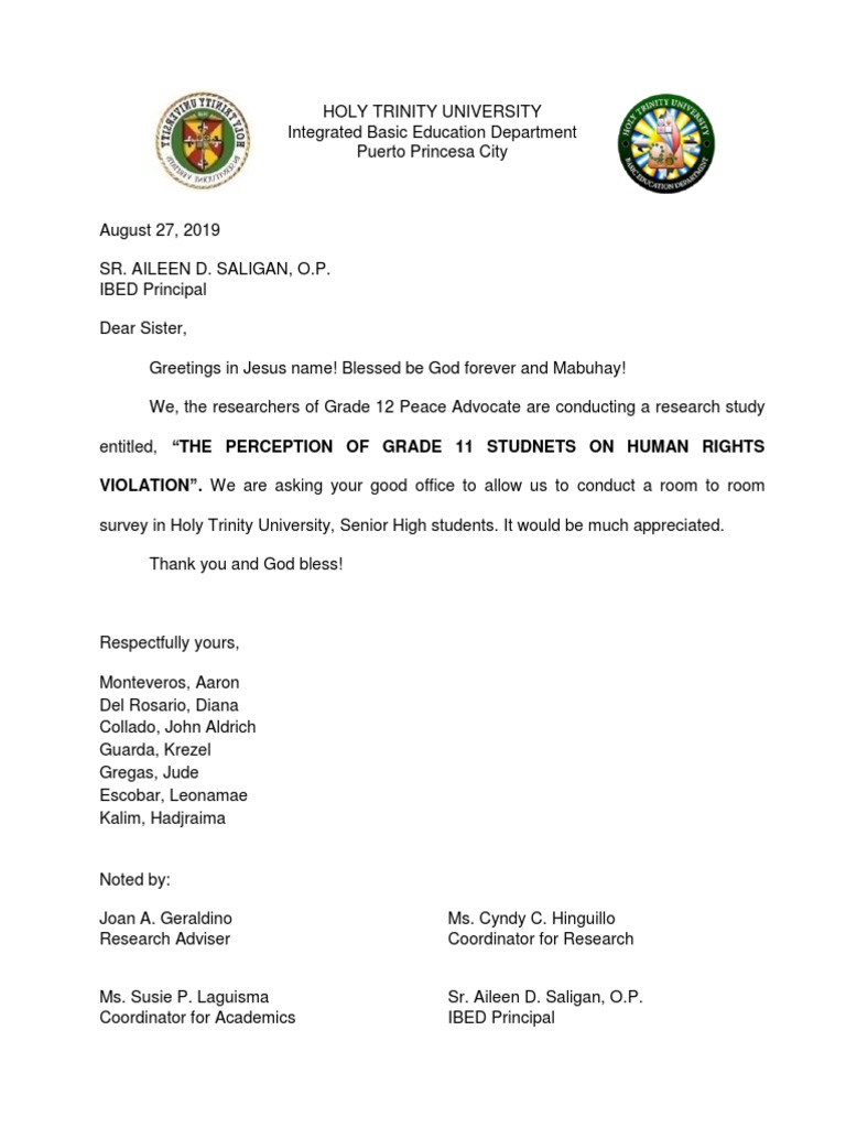 Sample Letter of Approval For Research