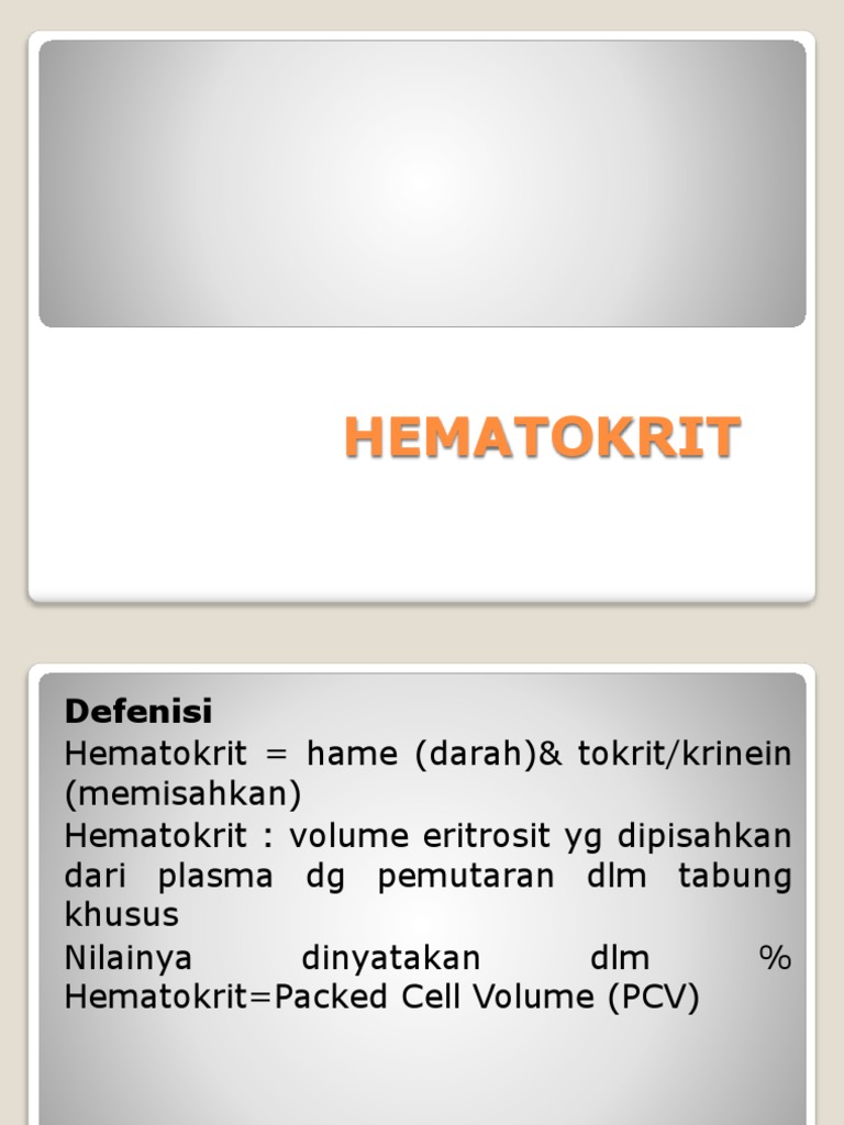 HEMATOKRIT | PDF | Sains & Matematika