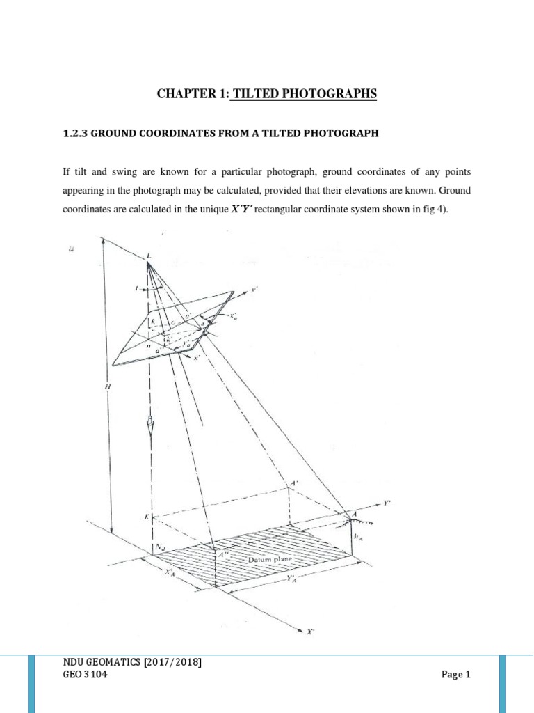 CH 01 - (Tilted Photographs-Ground Coords) | PDF | Coordinate System ...
