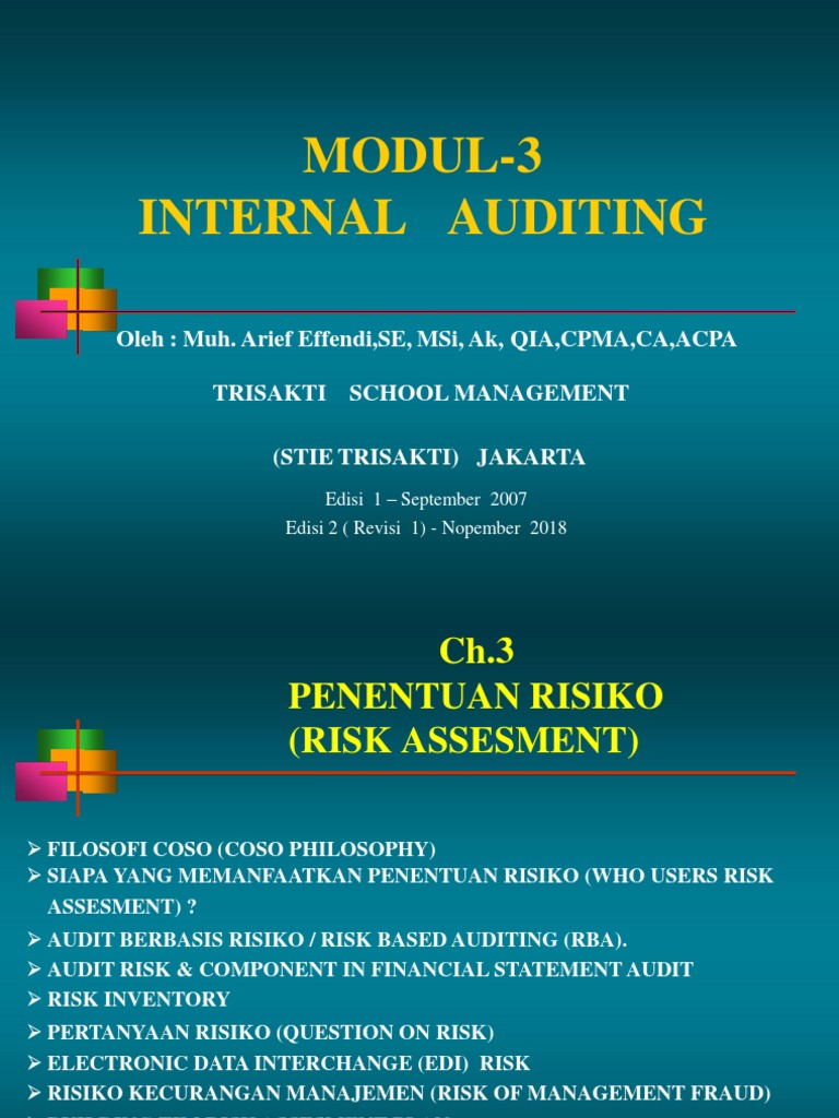 Penilaian Risiko Audit Internal | PDF
