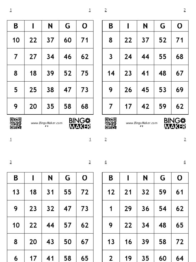 Bingomaker Two Bingo Cards 75 | PDF