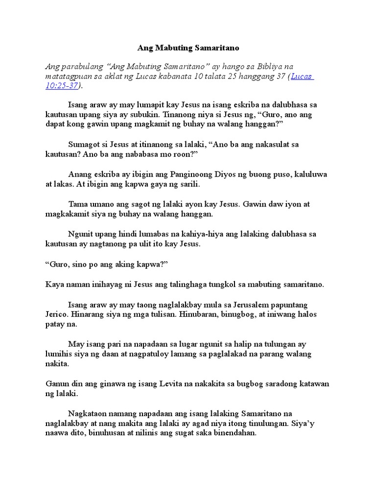 Ang Mabuting Samaritano | PDF