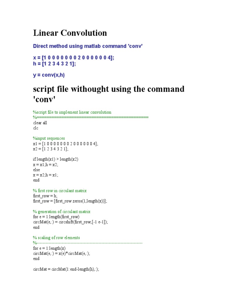 Linear Convolution | Download Free PDF | Discrete Fourier Transform ...