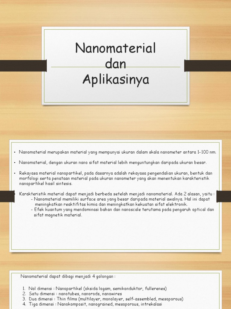 3.nanomaterial Dan Aplikasinya | PDF | Griya & Taman | Sains & Matematika