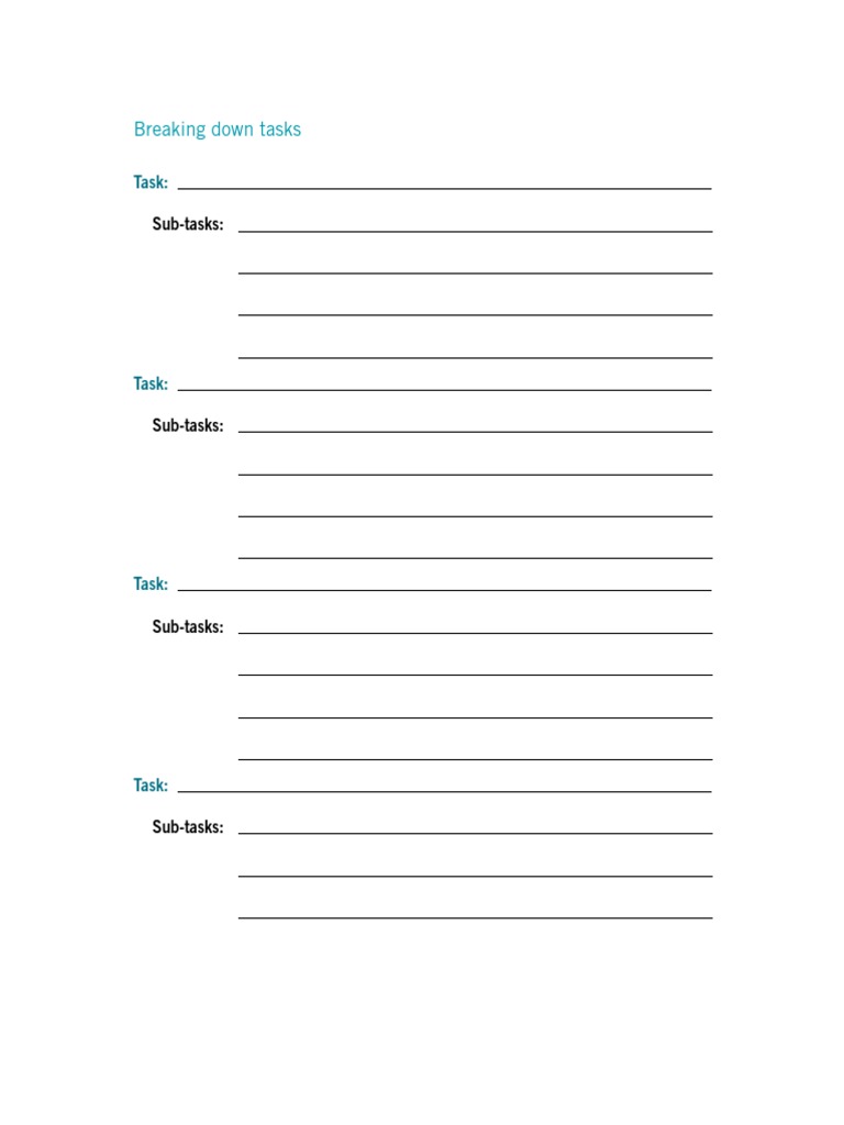 Task Breakdown and Sub-Tasks Guide | PDF