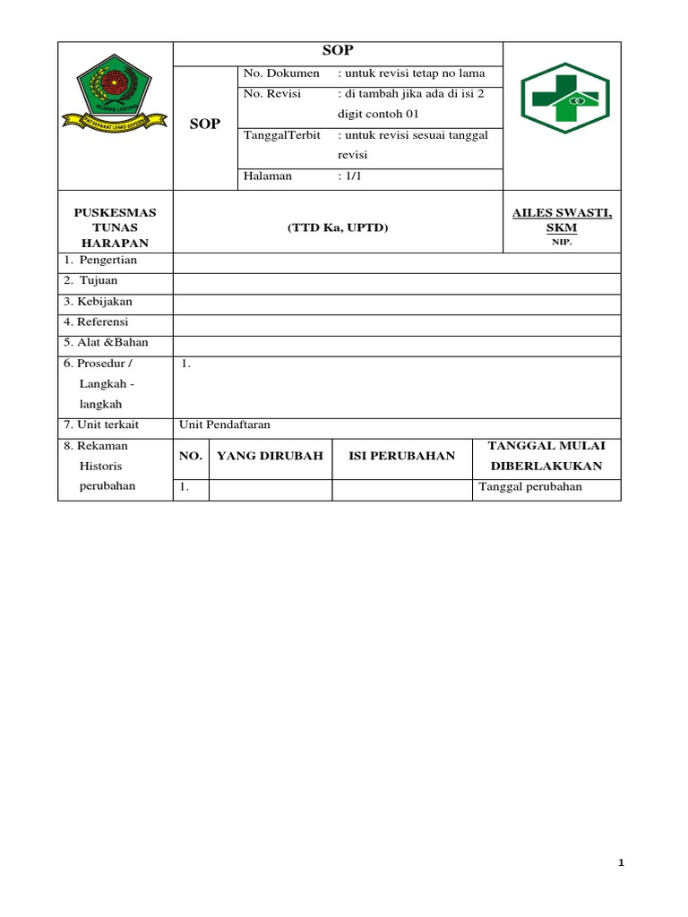 Format SOP 2019 Yang Terbaru | PDF