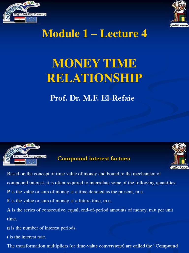 Module 1 - Lecture 4: Money Time Relationship | PDF | Present Value | Interest
