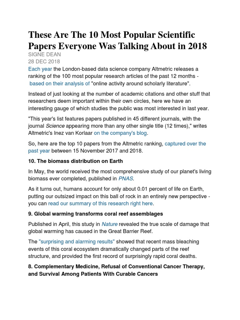 These Are The 10 Most Popular Scientific Papers Everyone Was Talking ...