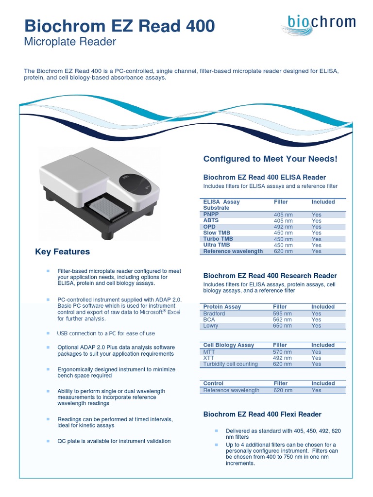 Biochrom EZ Read 400 Brochure | PDF | Elisa | Assay