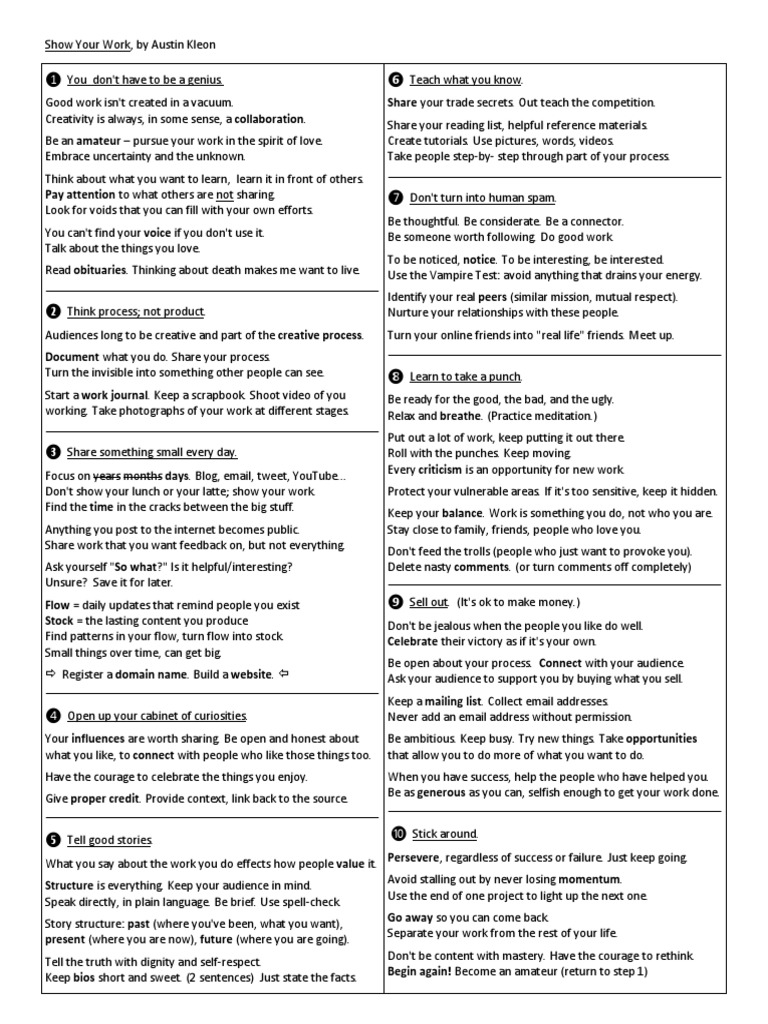 Show Your Work PDF | PDF