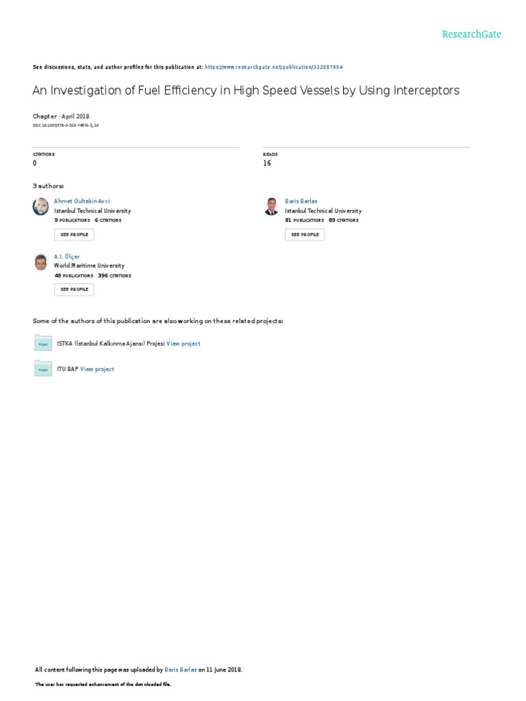 An Investigation of Fuel E Ciency in High Speed Vessels by Using ...