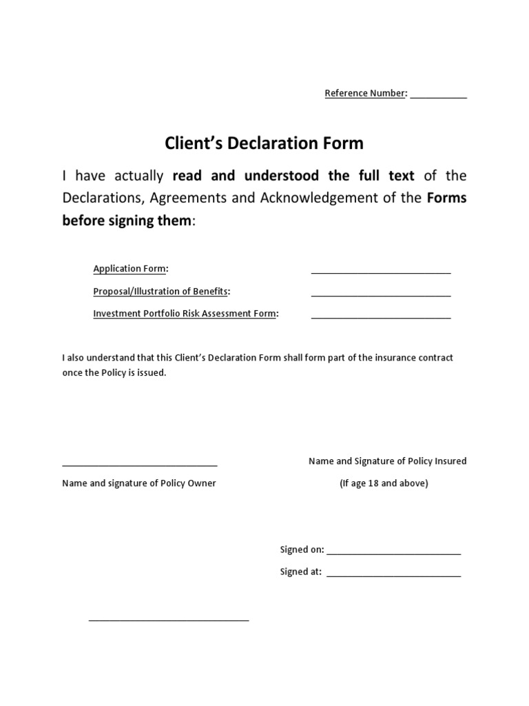 Declaration Form