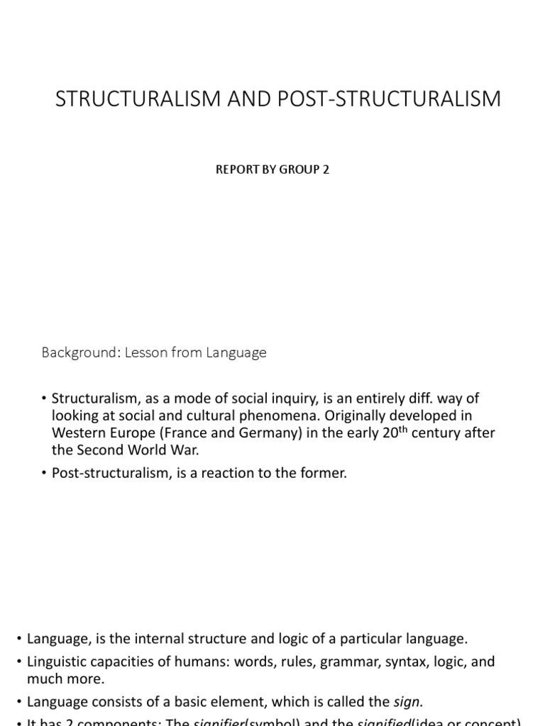 Structuralism and Post-Structuralism | PDF