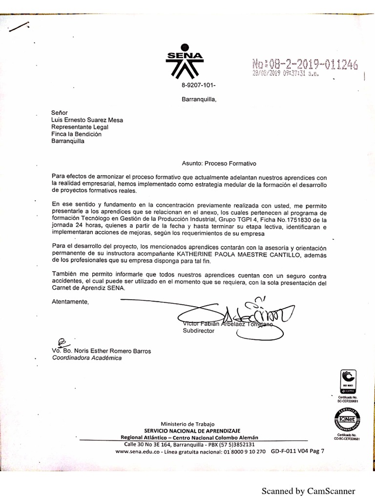 Carta Proyecto | PDF