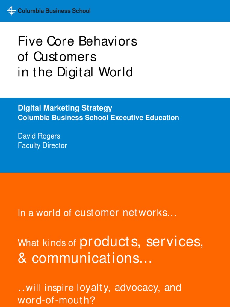 DM - Module 3 - Five Core Behaviors of Customers in The Digital World ...