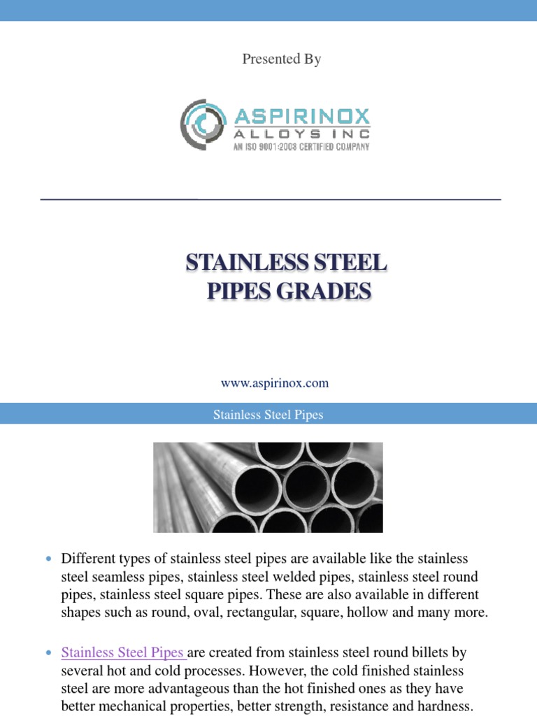 Stainless Steel Pipes Grades | PDF | Stainless Steel | Steel
