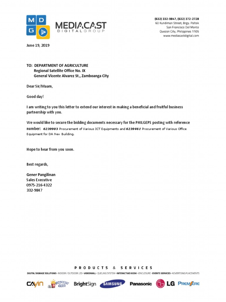 Letter of Intent DA | PDF