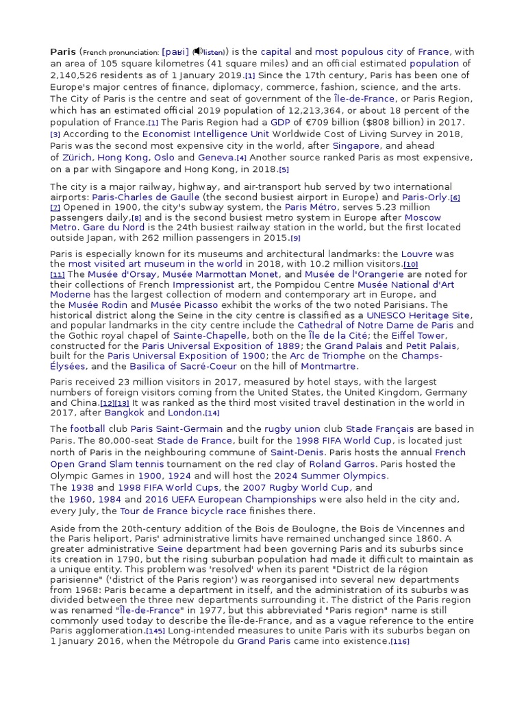 Paris (: French Pronunciation | PDF | Paris