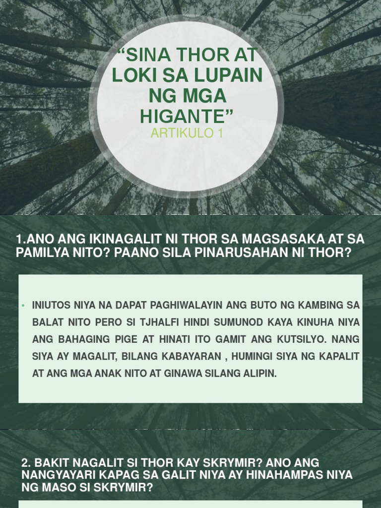 Sina Thor at Loki Sa Lupain NG Mga Higante | PDF