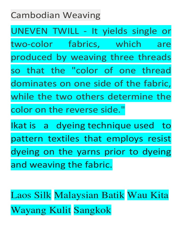 Ikat Is A Dyeing Technique Used To Pattern Textiles That Employs Resist ...